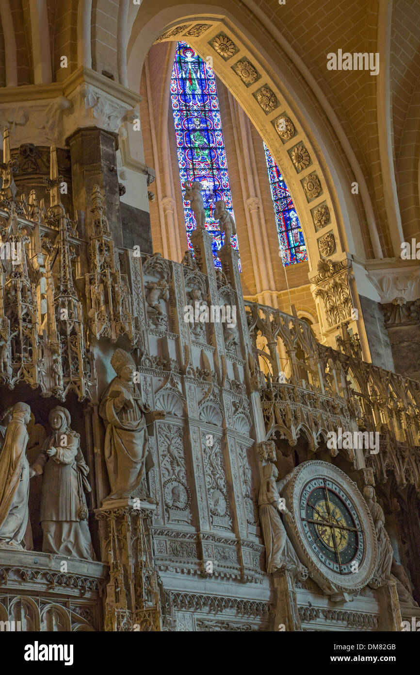 ASTROLABE CLOCK AND RESTORED SIDE AISLE, INTERIOR OF THE OUR LADY OF ...