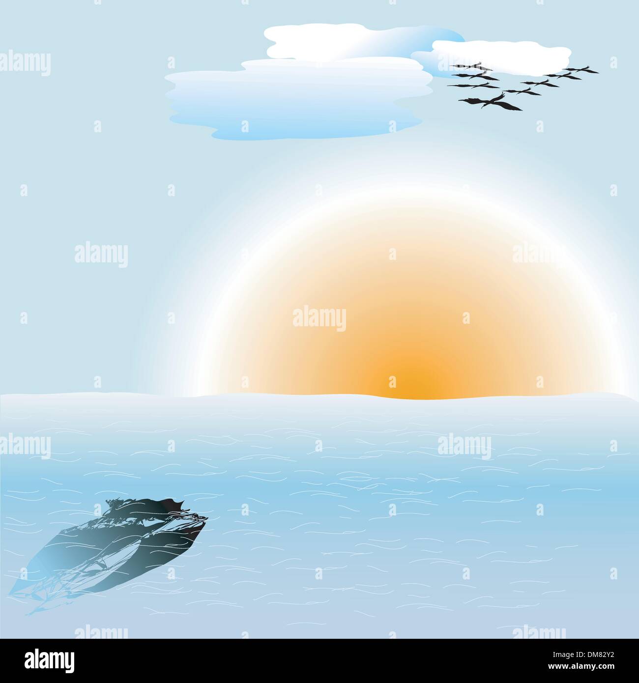 Wet beach scene Stock Vector Images - Alamy