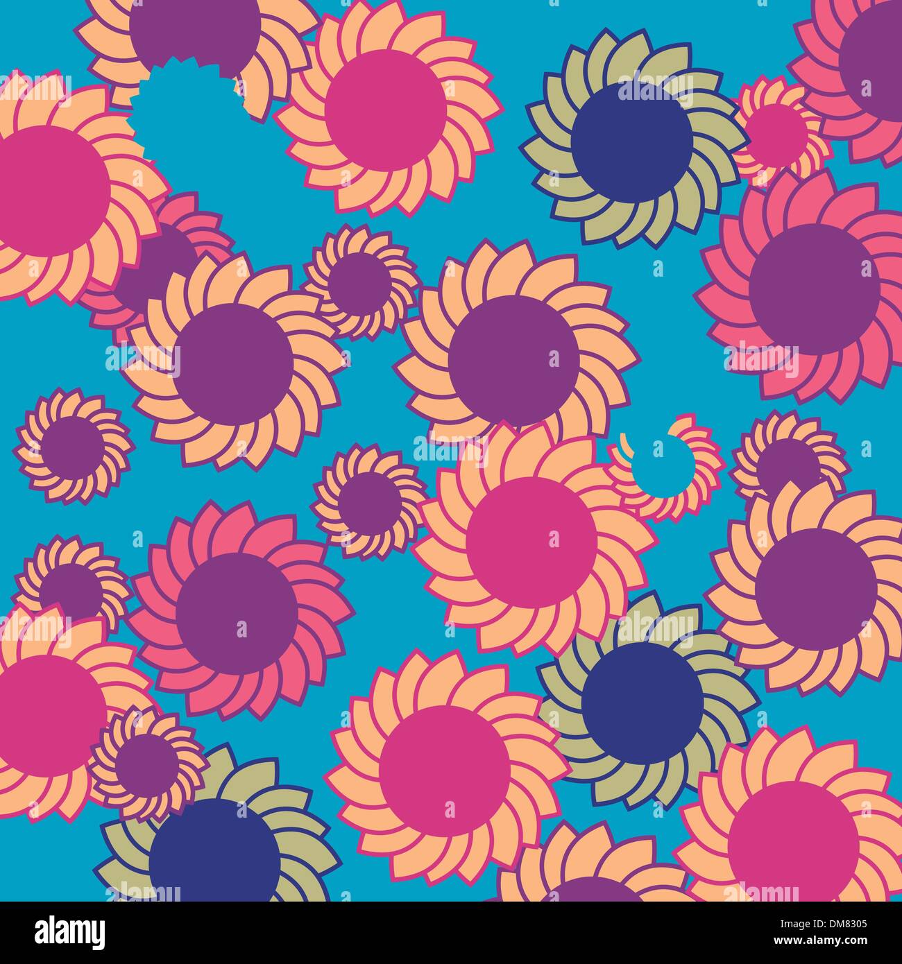 Retro flowers background Stock Vector Image & Art - Alamy
