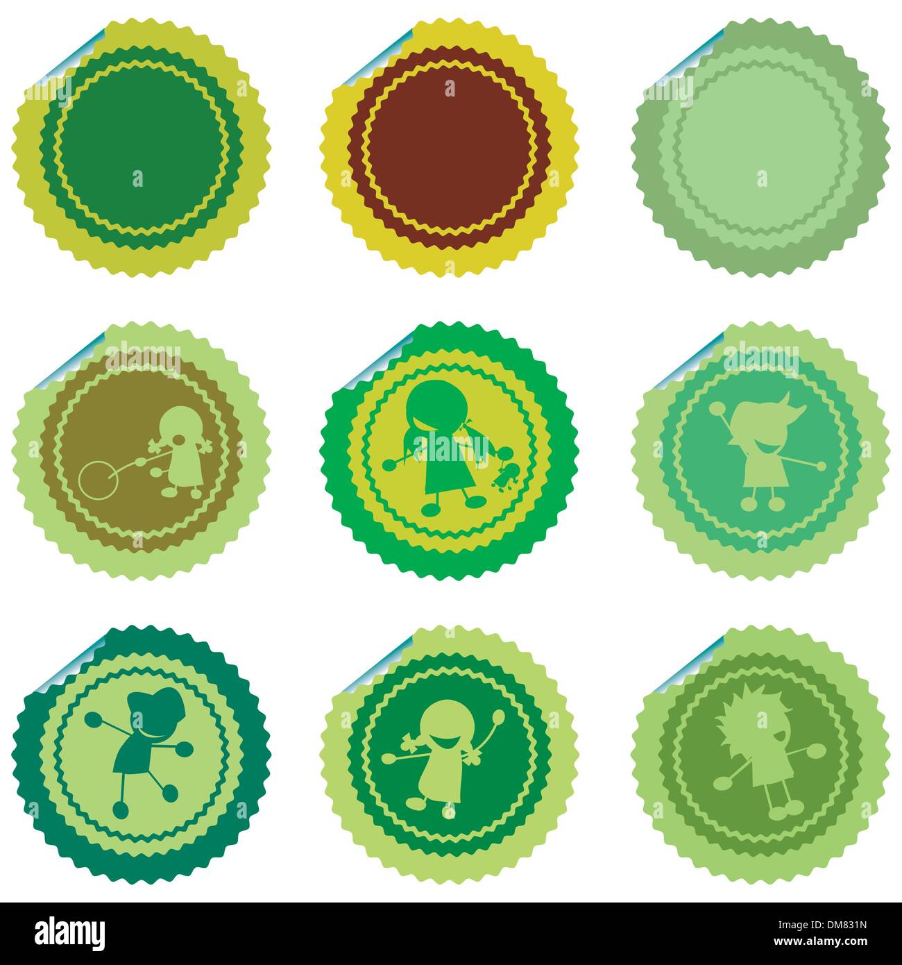 stylized children stickers Stock Vector Image & Art - Alamy