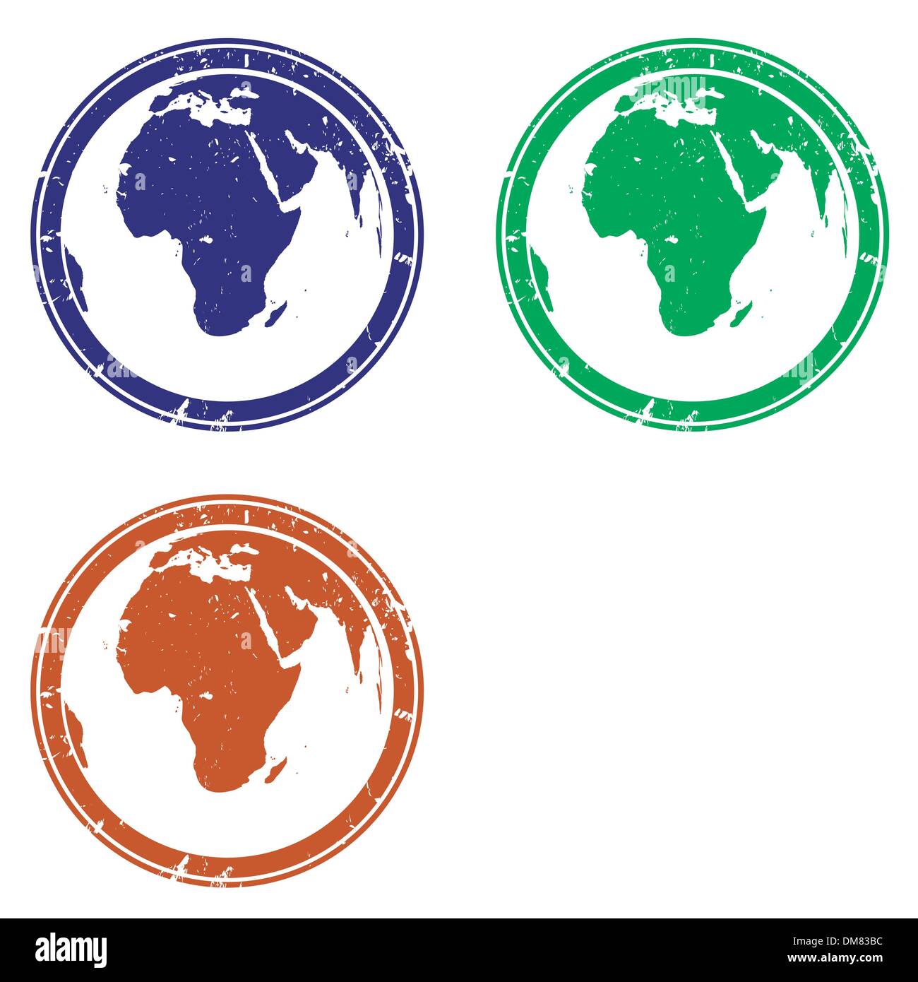 Earth globe stamp illustration hi-res stock photography and images - Alamy