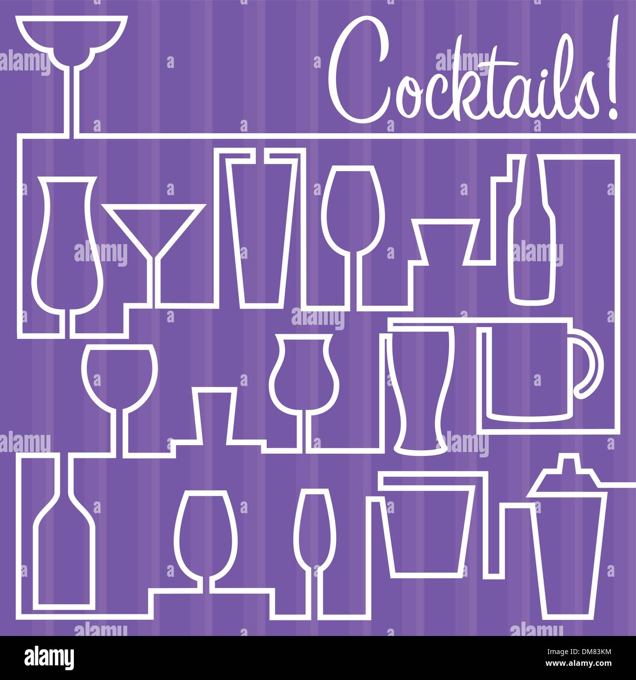 Cocktail party invitation card glass champagne abstract hi-res stock ...