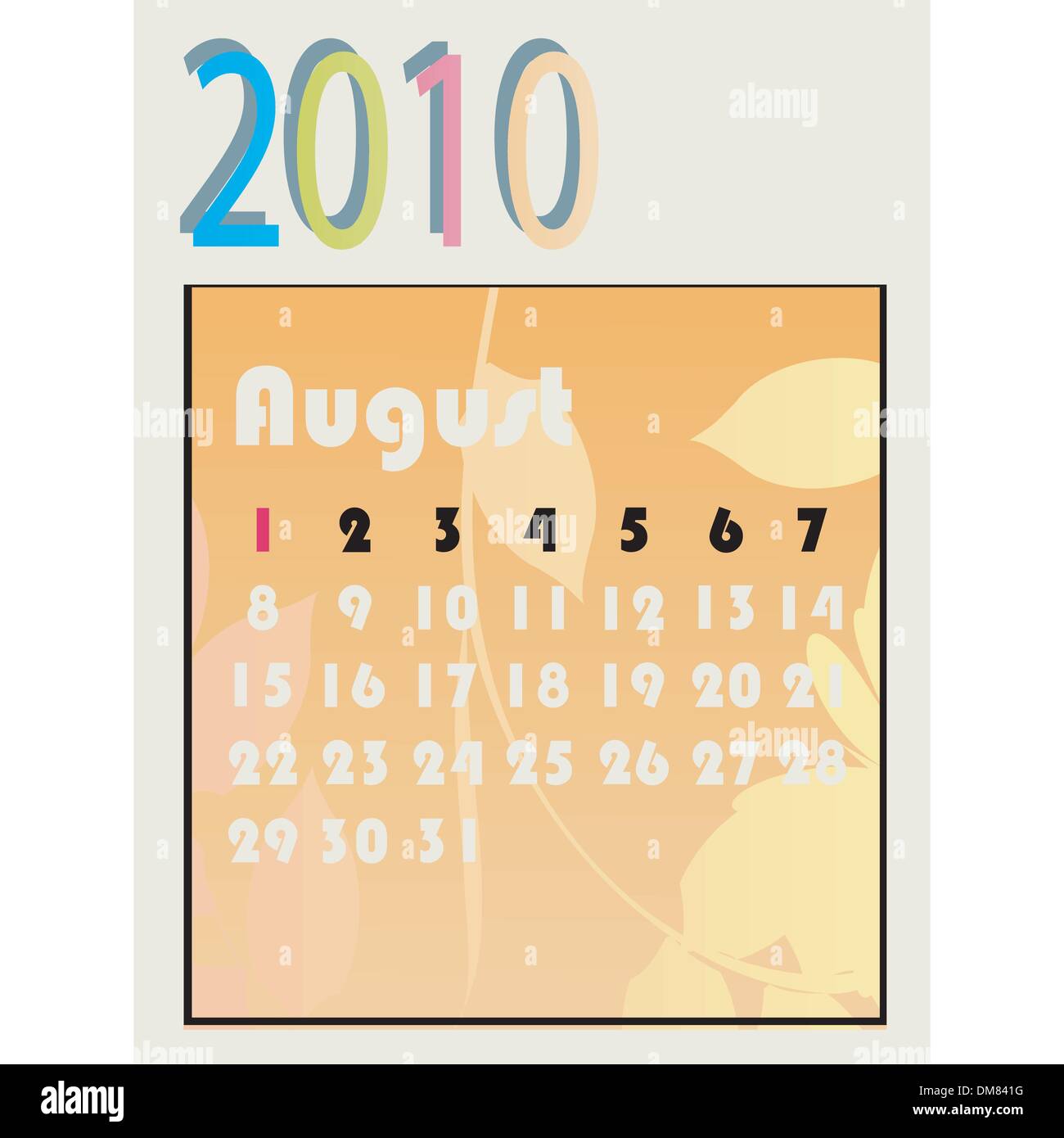Calendar 2010 Stock Vector Images - Alamy