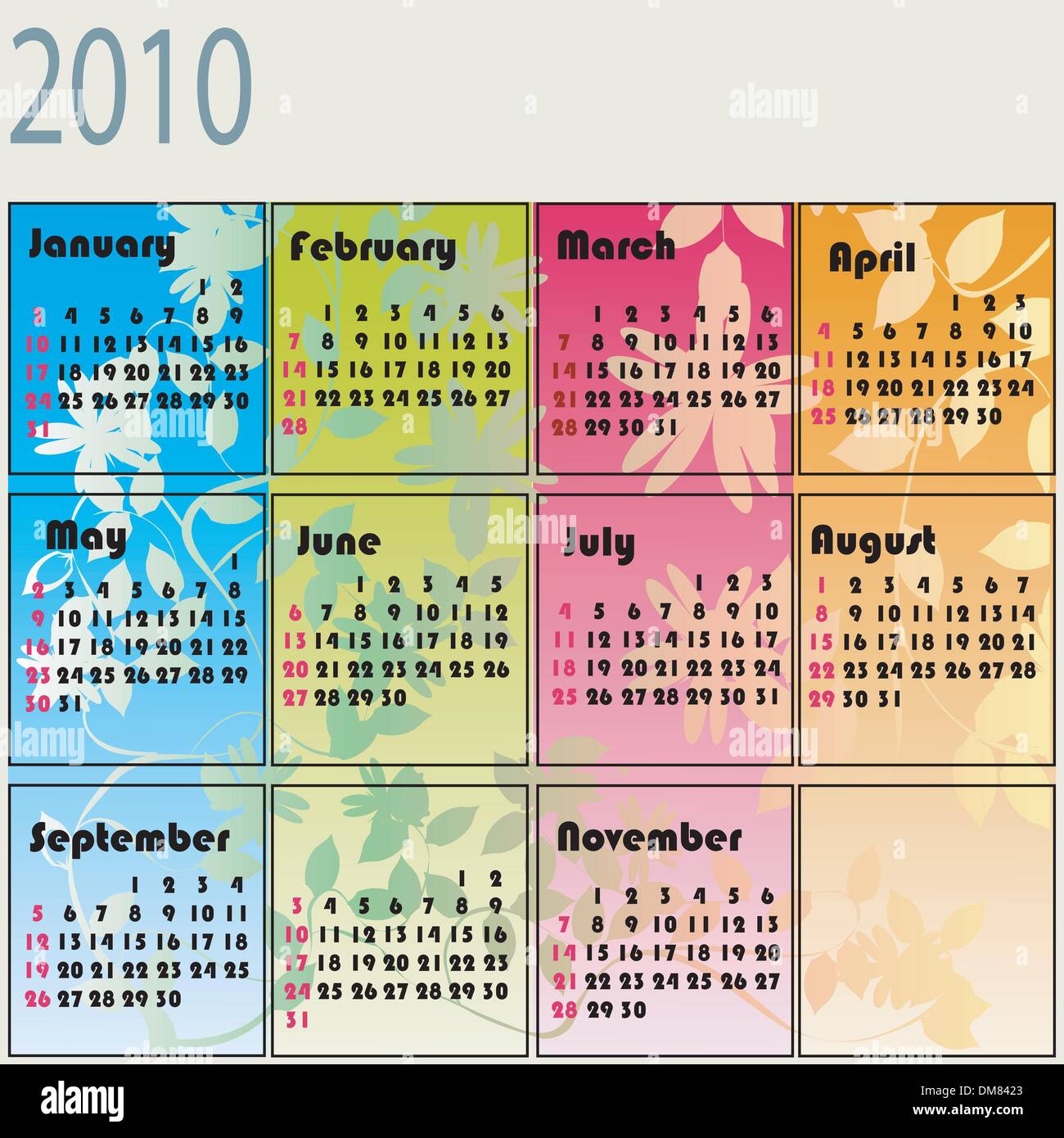 Beautiful Calendar Stock Vector Images - Alamy