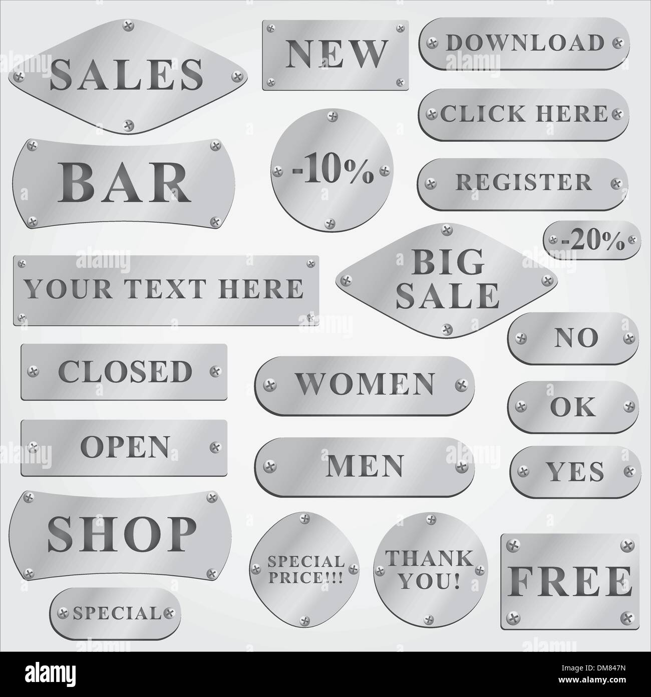 Vector Old plates and signboards with text Stock Vector Image & Art - Alamy