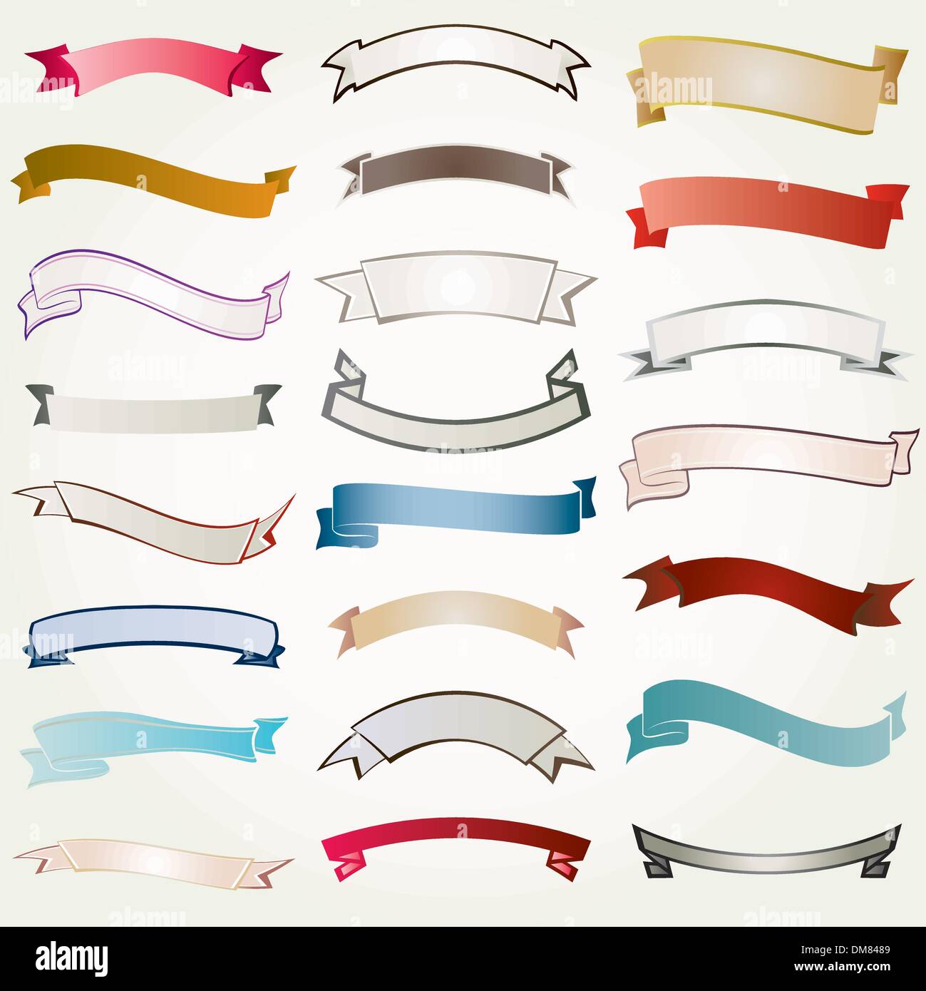 set of design elements banners ribbons vector Stock Vector Image & Art ...