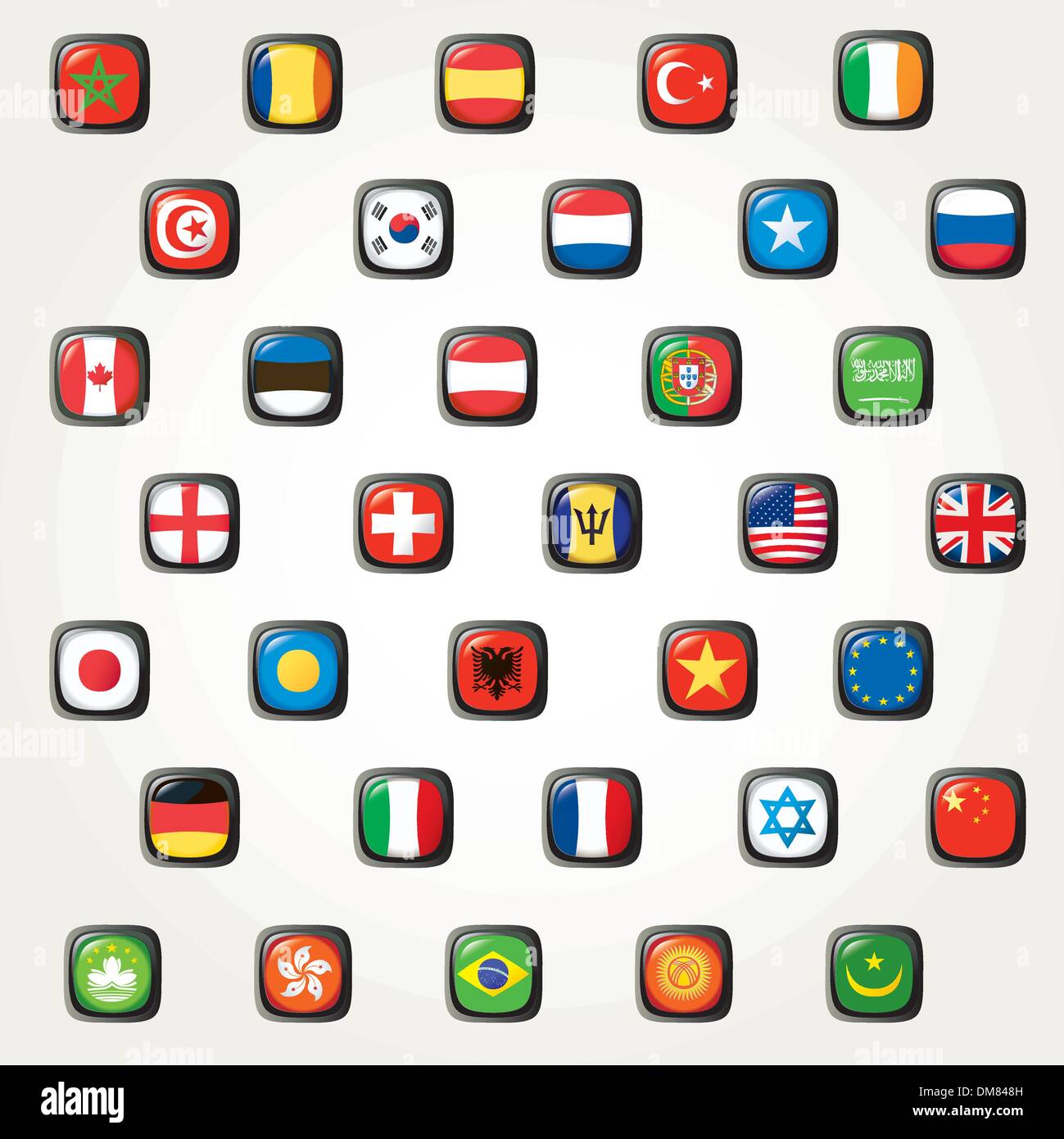 Set of world flags. Vector button Stock Vector Image & Art - Alamy
