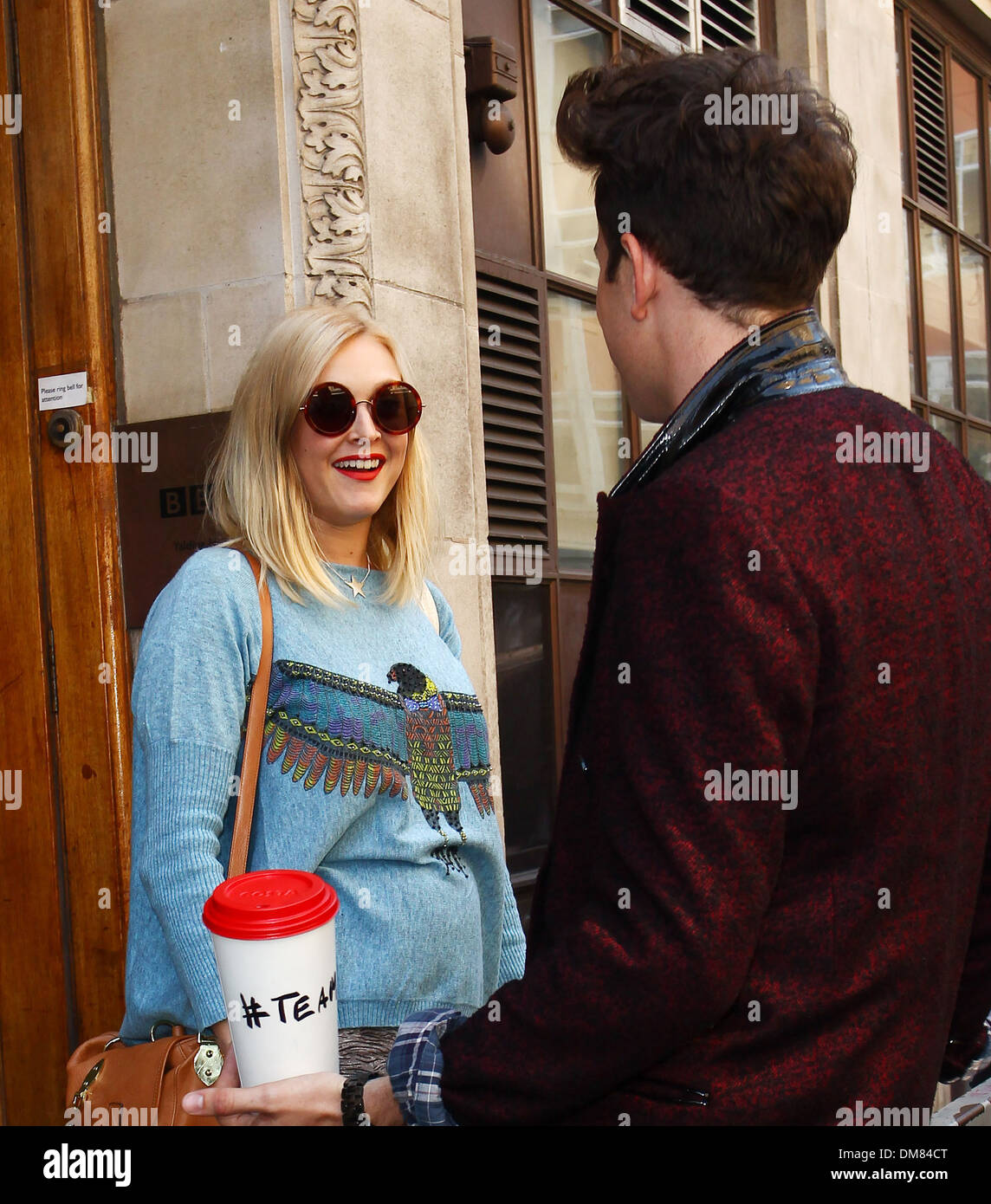 Fearne Cotton and Nick Grimshaw outside the BBC Radio 1 studios London ...