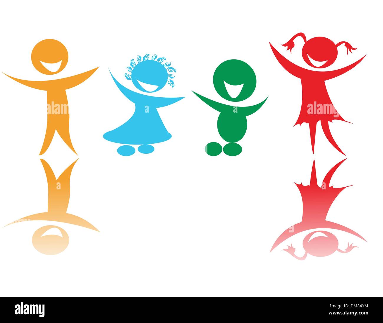 Happy children in colors Stock Vector Image & Art - Alamy