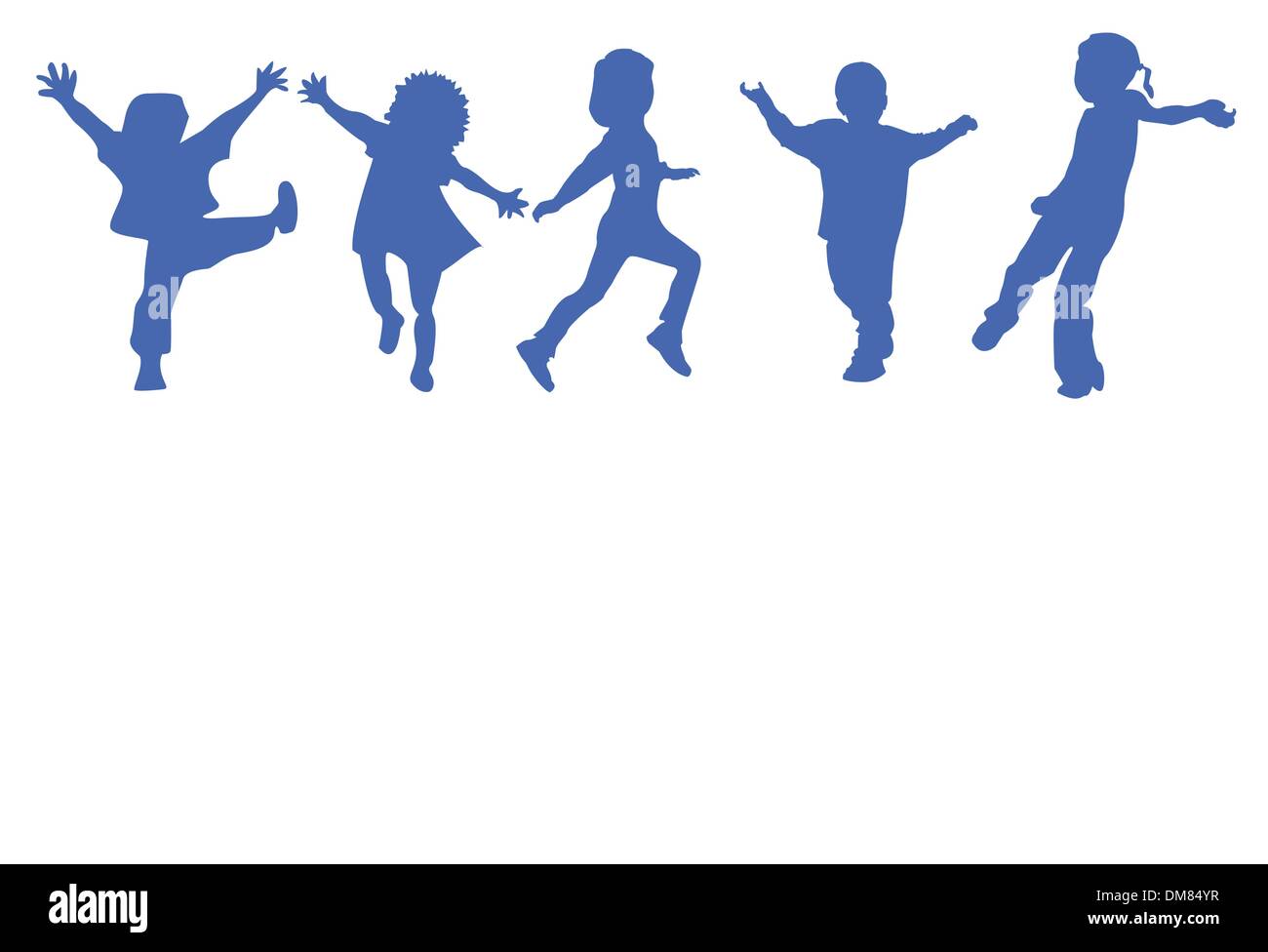 Happy kids silhouettes Stock Vector Image & Art - Alamy