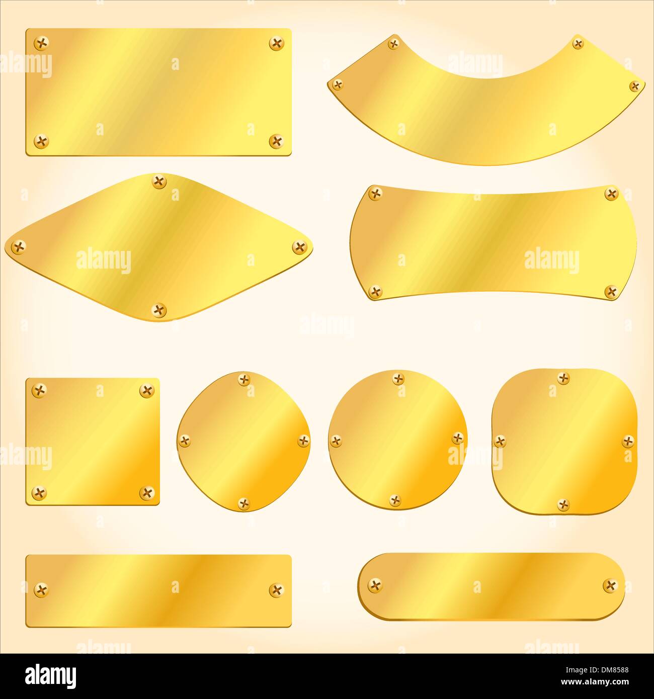 Gold Name Plate Vector