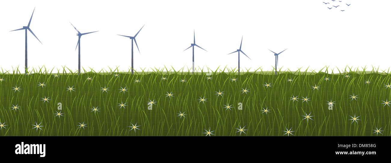 Panorama on bright green Stock Vector Images - Alamy