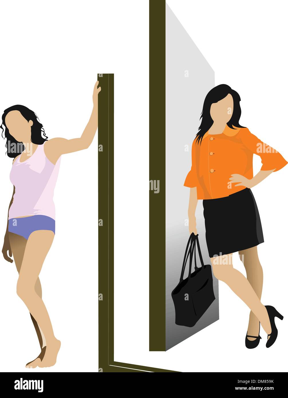 Two women man group Stock Vector Images - Alamy