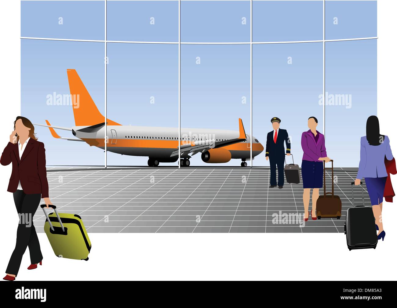 Airport scene . Vector illustration for designers Stock Vector Image ...
