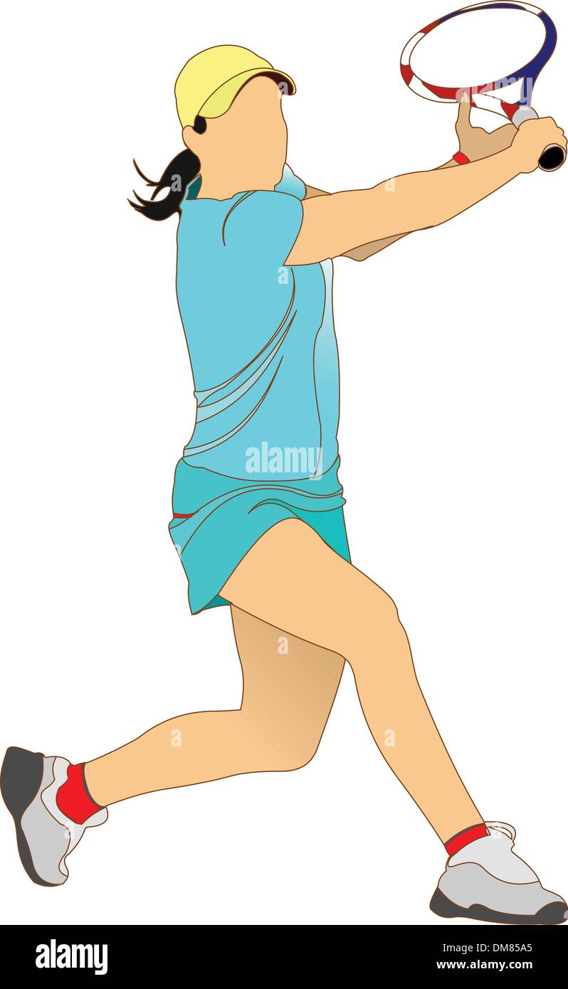 Tennis player. Colored Vector illustration for designers Stock Vector ...
