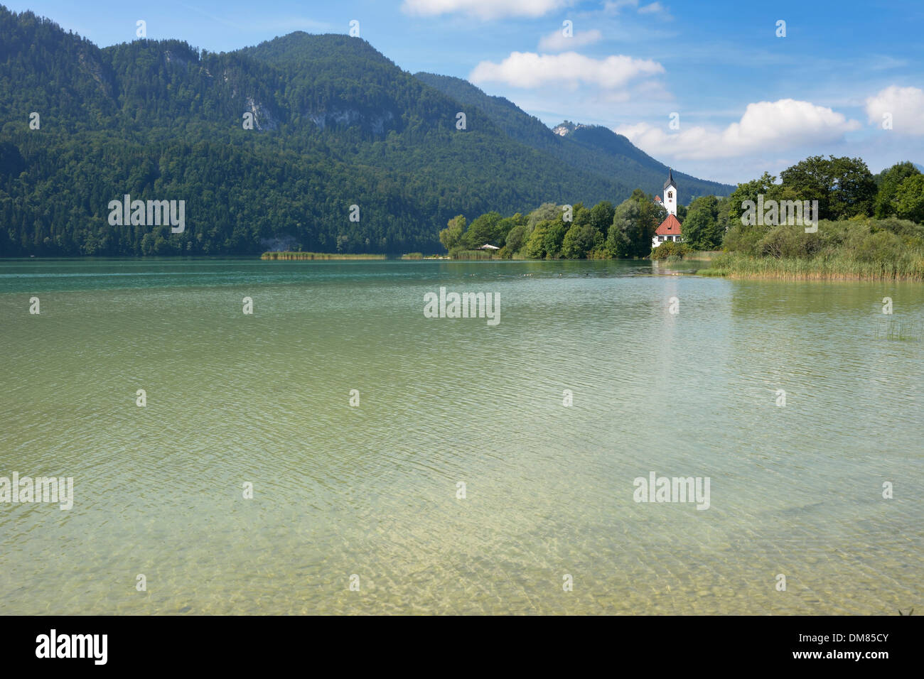 Lake Weissensee in the Allgaeu alps (Bavaria, Germany Stock Photo - Alamy