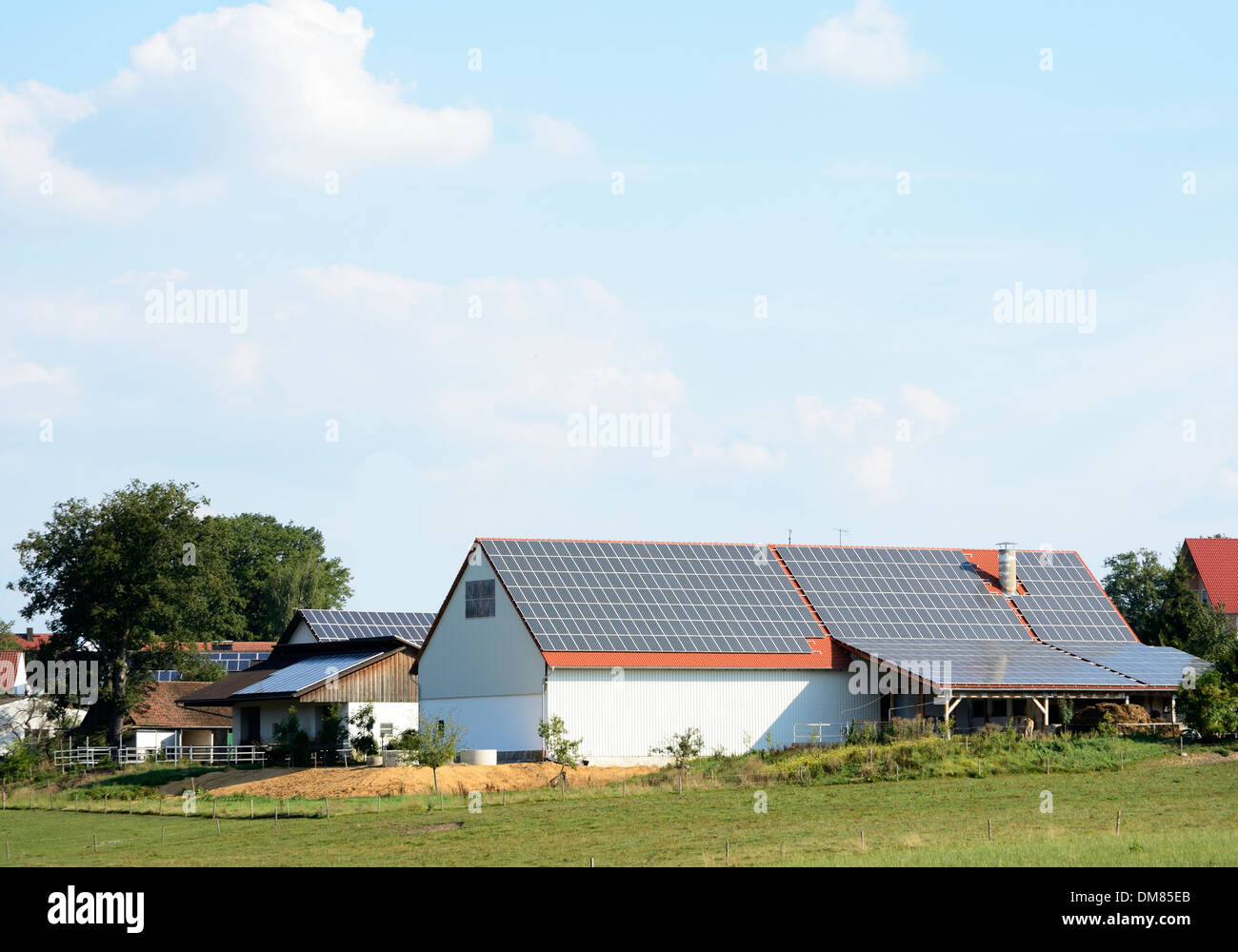 Barn of a farm with solar panels on the roof Stock Photo - Alamy