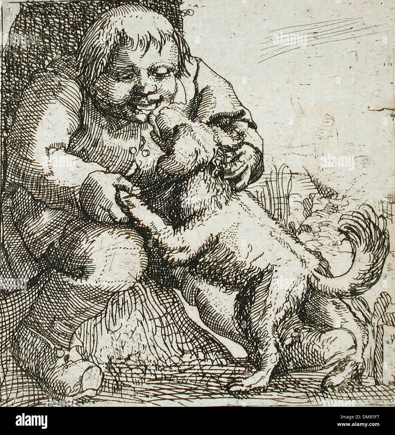 *Peasant and Dog* depicts a rural scene, focusing on the bond between a ...