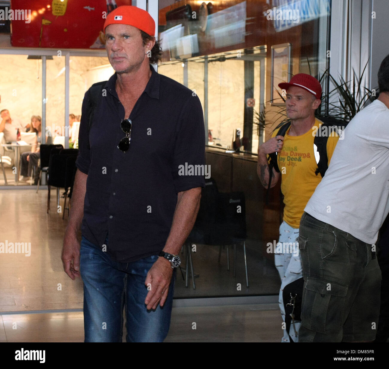 Chad Smith and Flea Red Hot Chili Peppers arriving at Zagreb Airport ...