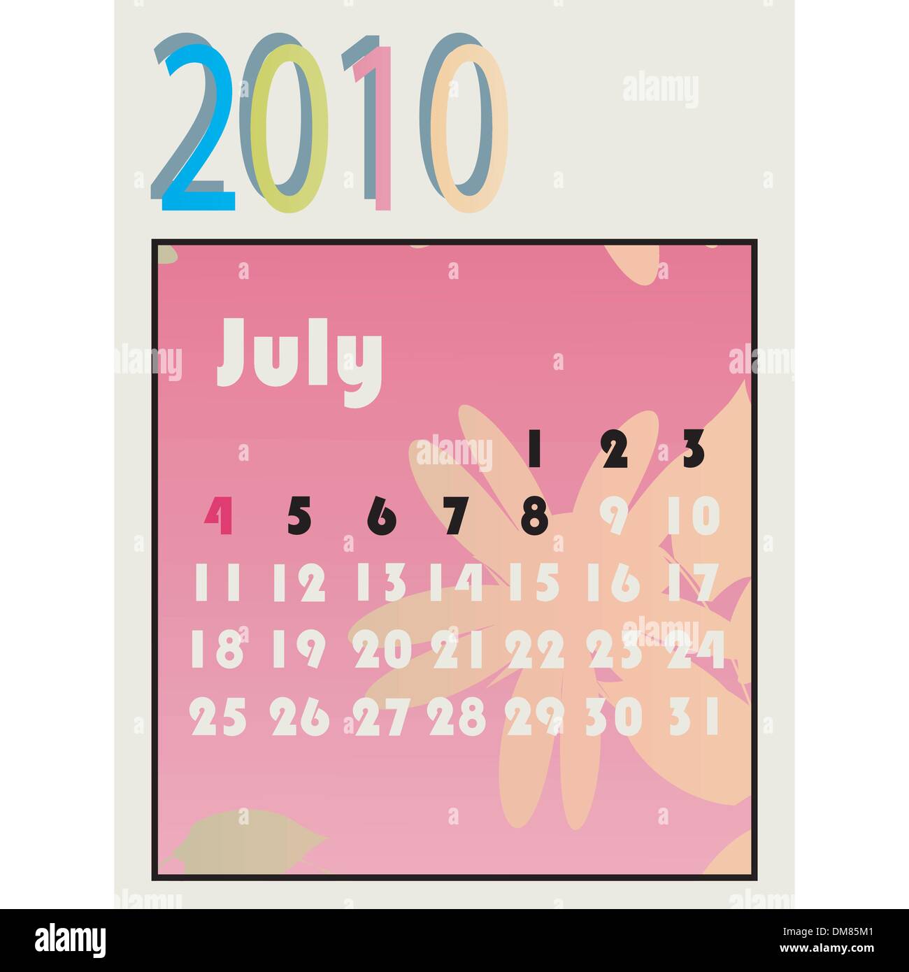 Calendar 2010 Stock Vector Images - Alamy