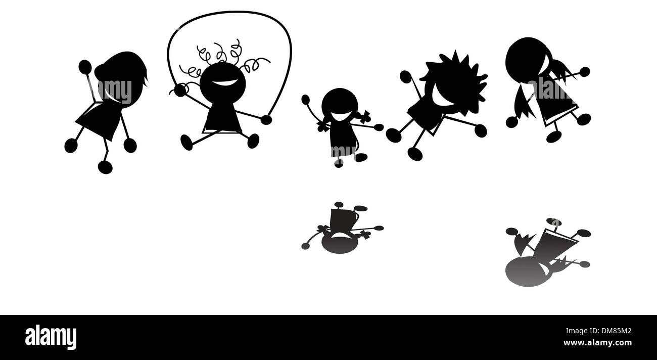 Kid girl friends vector happy children Cut Out Stock Images & Pictures ...