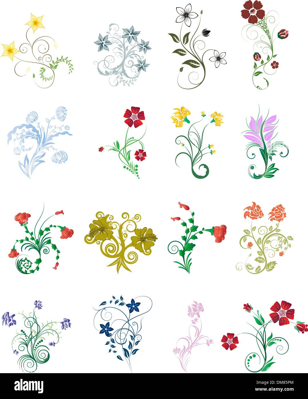 Gradient pattern flowers Cut Out Stock Images & Pictures - Alamy