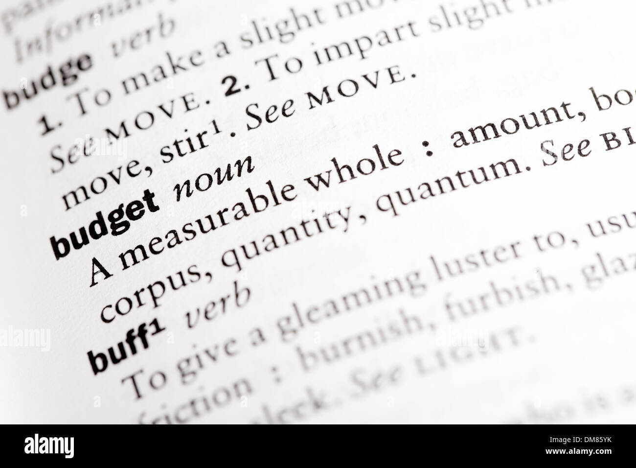 Dictionary definition of "Budget Stock Photo - Alamy