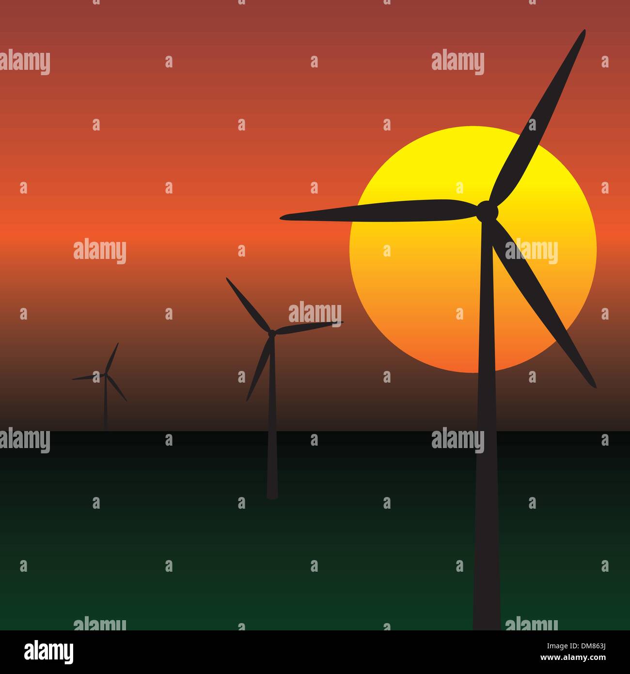 Wind turbines vector vectors hi-res stock photography and images - Alamy