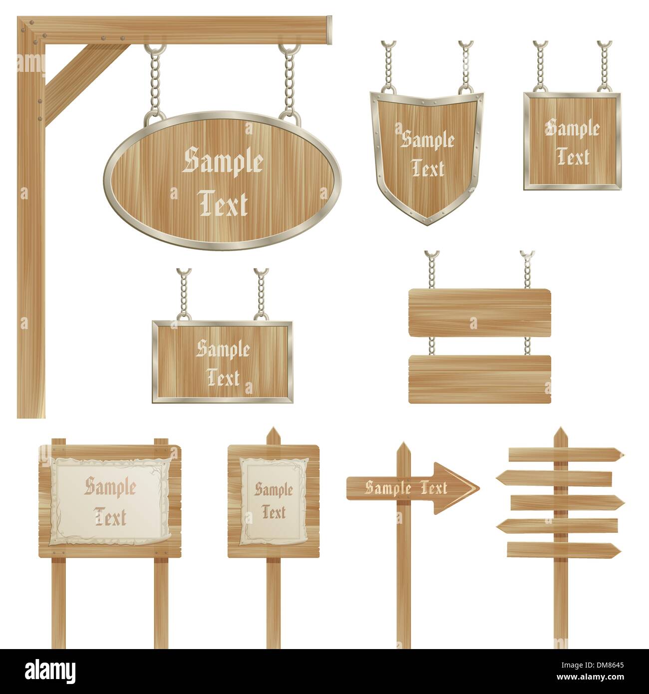 Wooden direction signpost on Stock Vector Images - Alamy