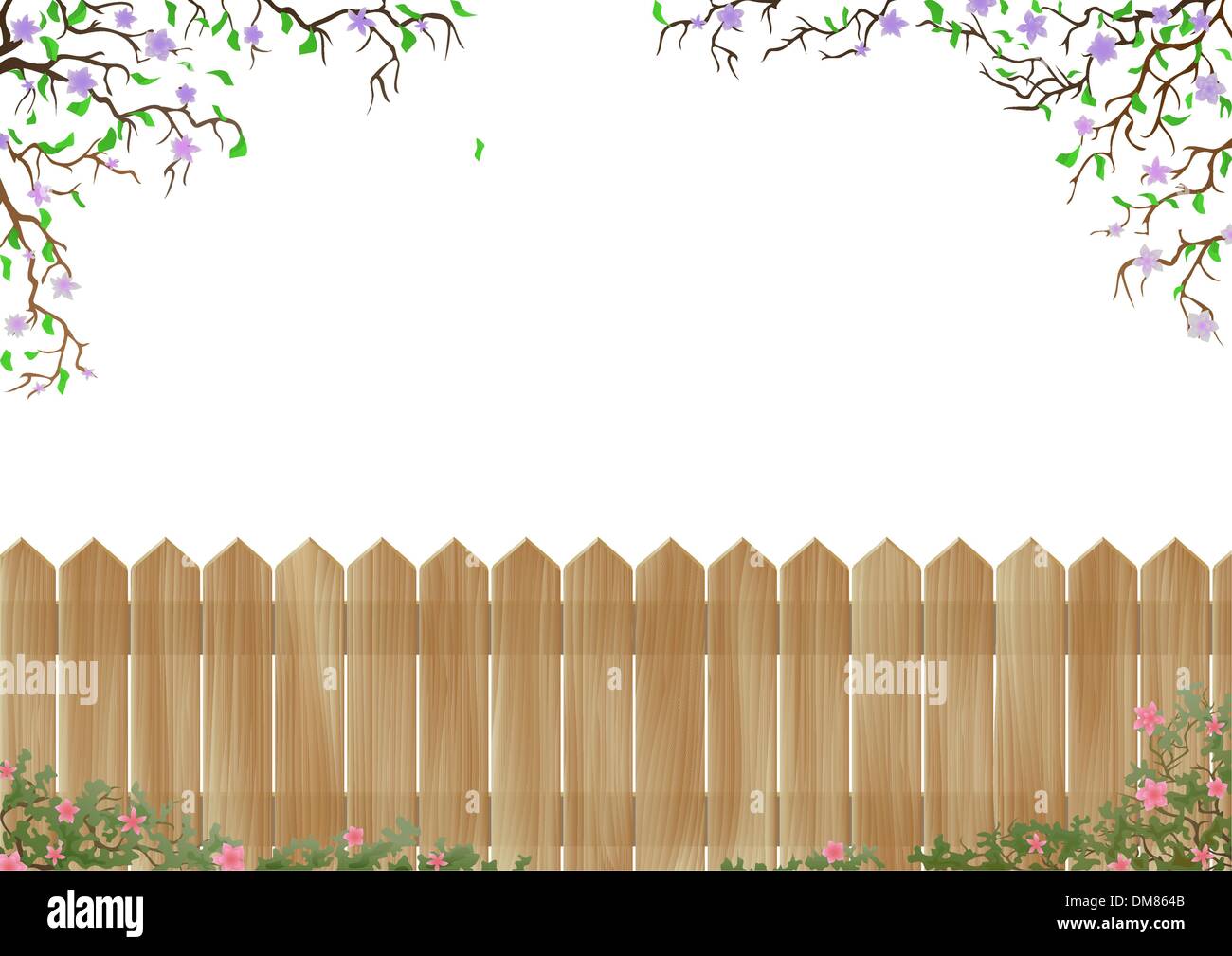 Flowers on fence Stock Vector Images - Alamy