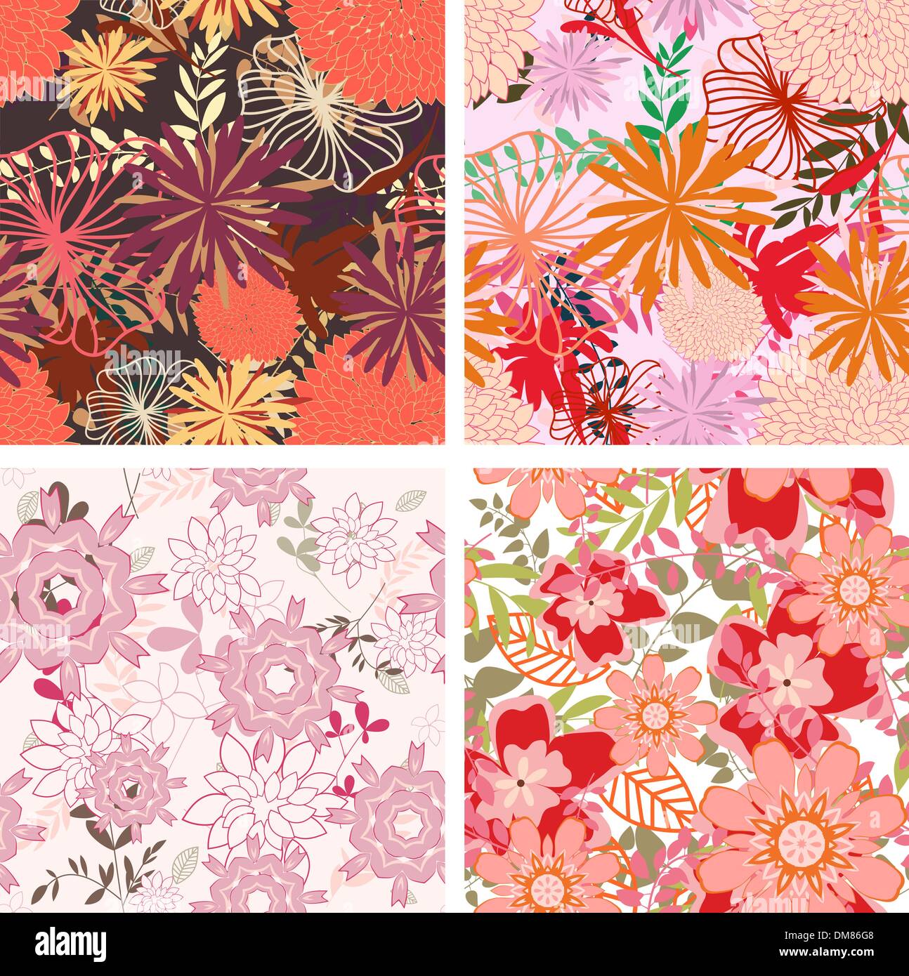 seamless floral backgrounds set Stock Vector Image & Art - Alamy