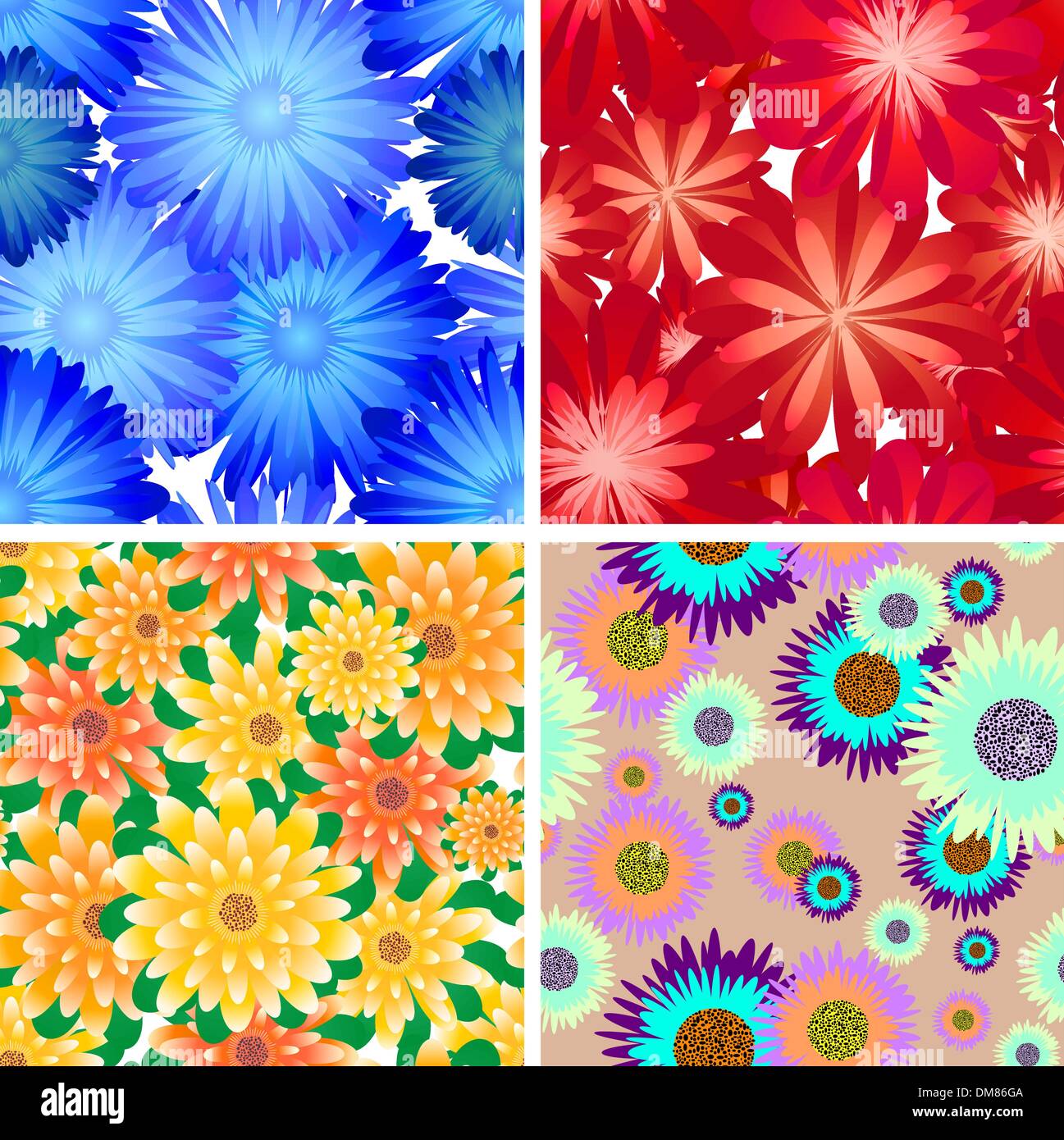 seamless floral backgrounds set Stock Vector Image & Art - Alamy