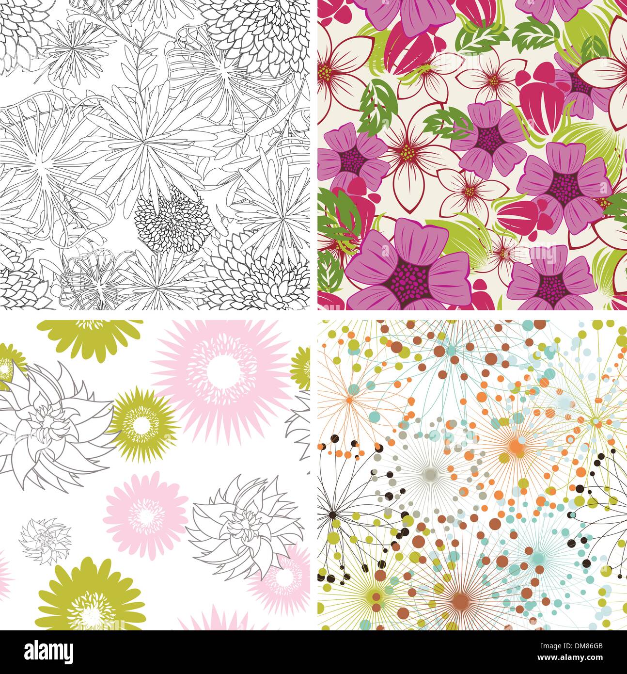 seamless floral backgrounds set Stock Vector Image & Art - Alamy