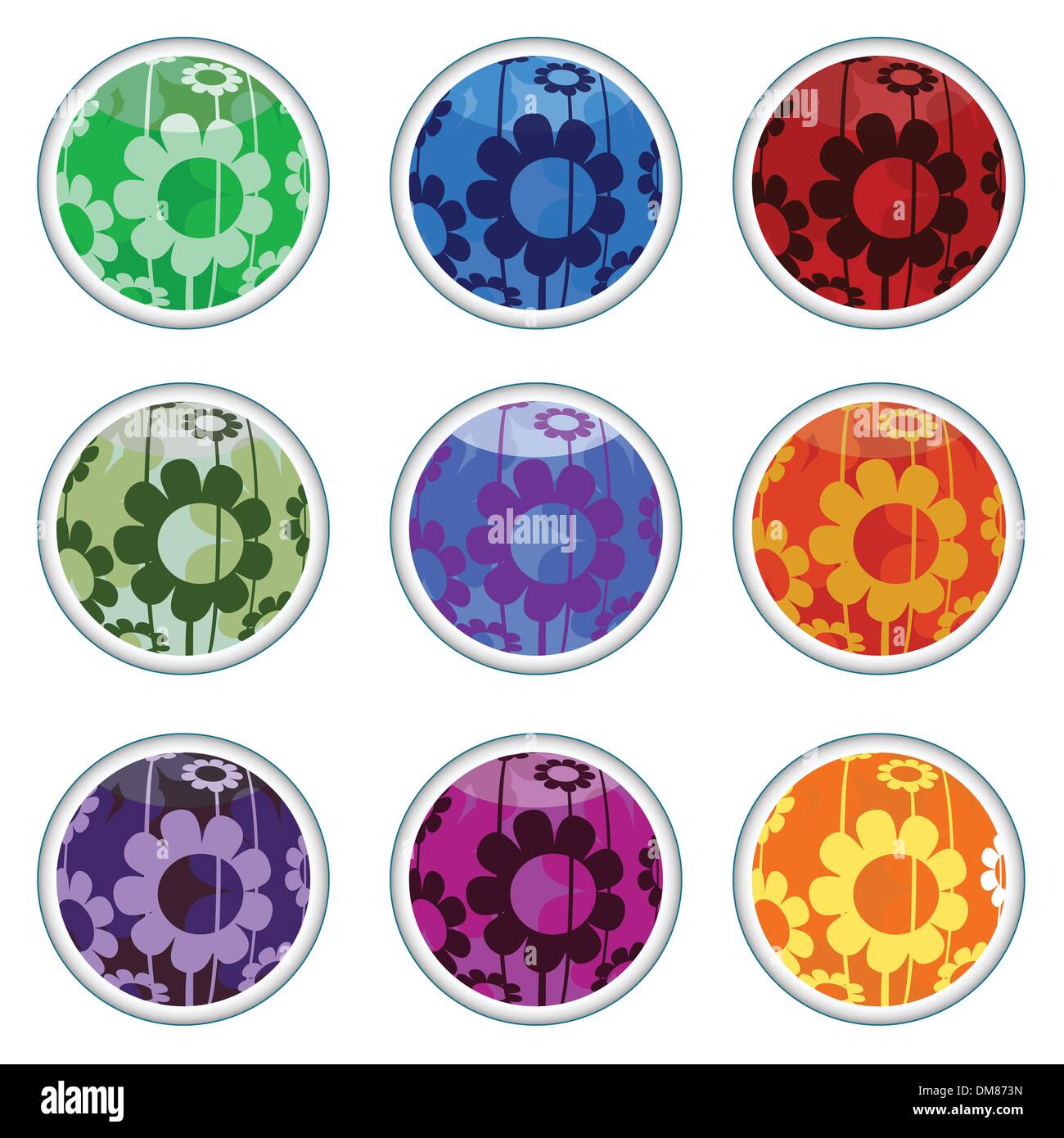 Glass floral buttons Stock Vector Image & Art - Alamy