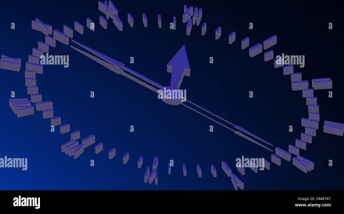 Clock on blue background Stock Vector Images - Alamy