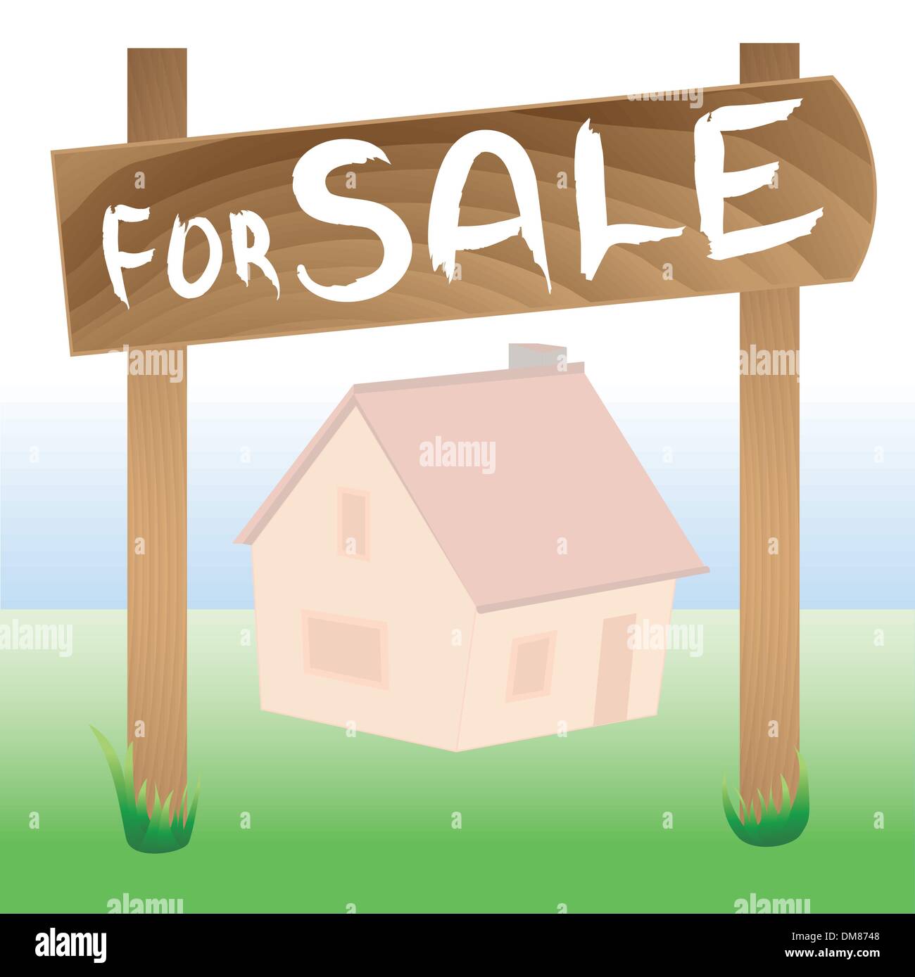 Home sale wooden sign Stock Vector Images - Alamy