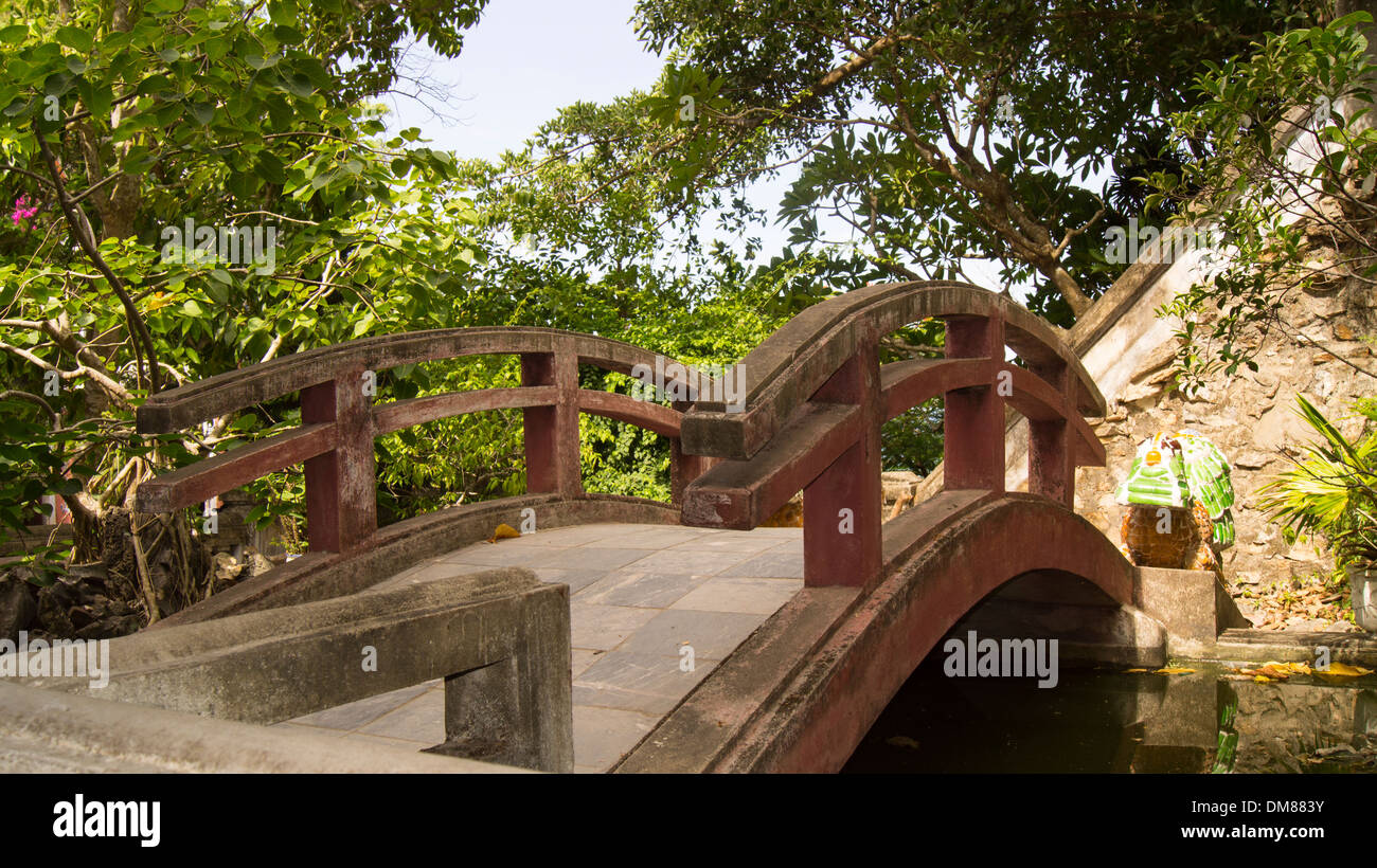 Curved traditional temple bridge Hoi An Vietnam South East Asia Stock ...