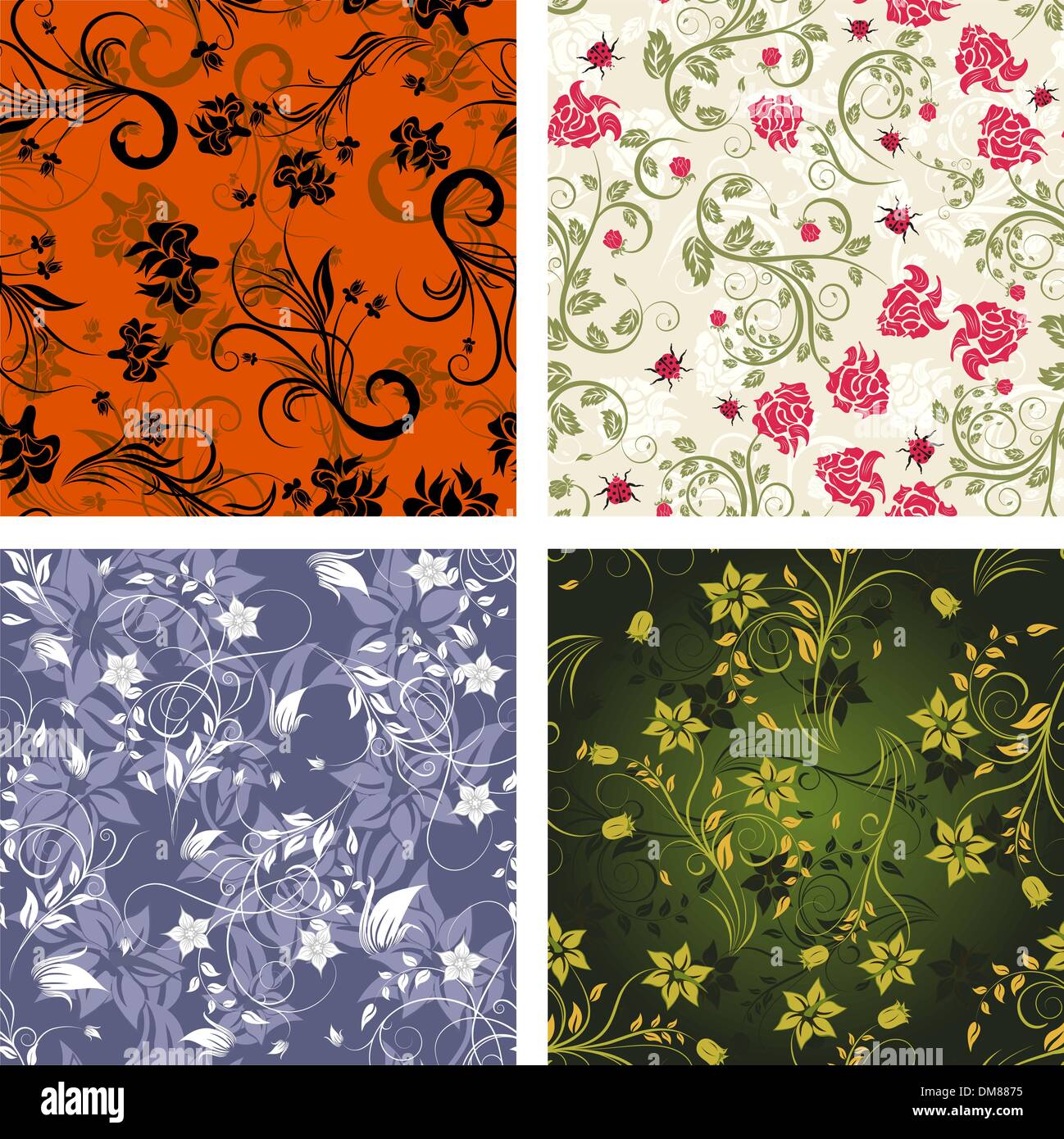 seamless floral backgrounds set Stock Vector Image & Art - Alamy