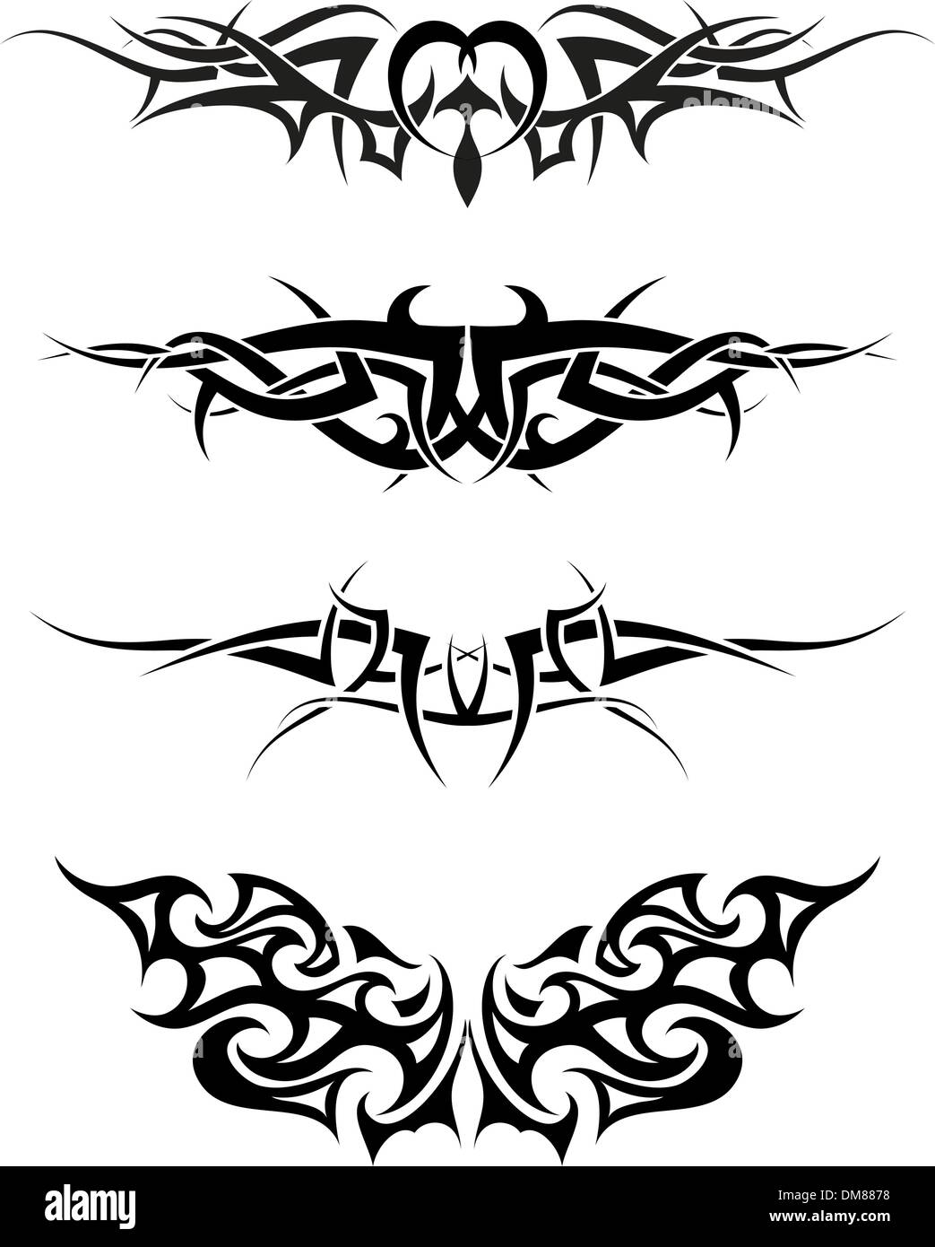 Tattoos collection Black and White Stock Photos & Images - Alamy