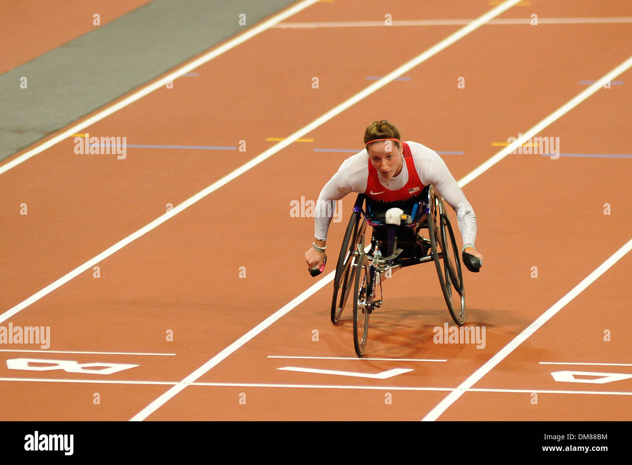 Tina McFadden (USA) wins Gold at London 2012 Paralympic Games - Women's 400m T54 Final - Olympic ...