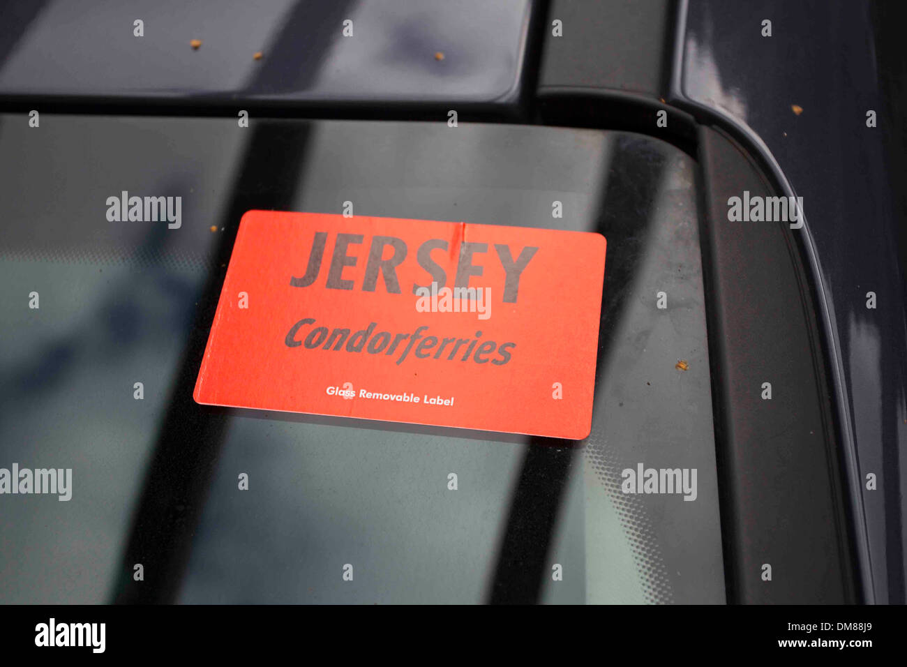 Jersey Condorferries windscreen sign Stock Photo - Alamy