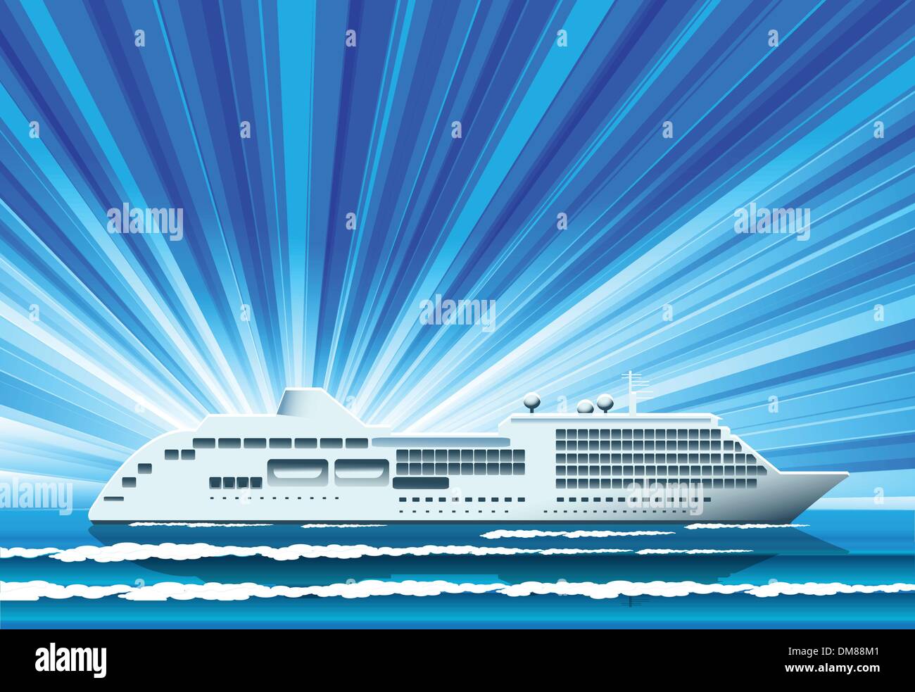 White ship in blue Stock Vector Images - Alamy