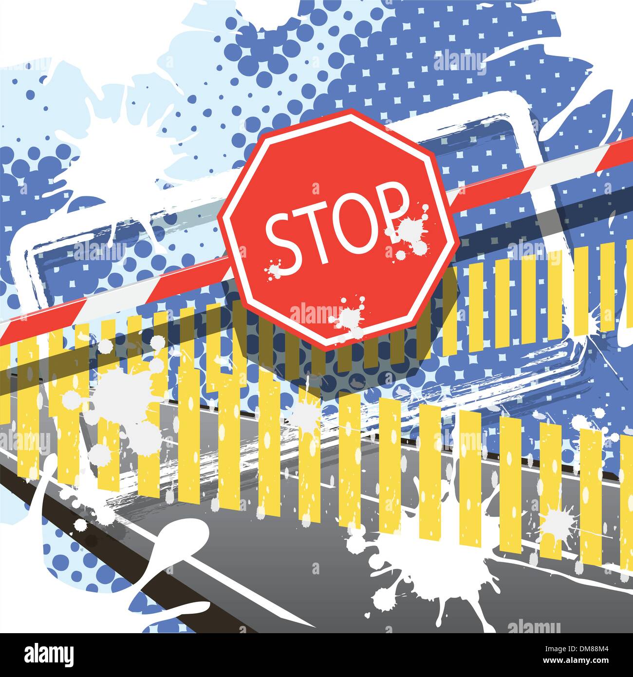 Stop sign on landscape Stock Vector Images - Alamy
