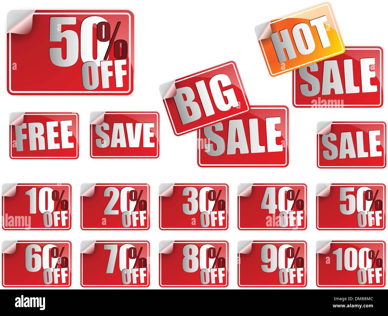 Set of Red Sale Stickers Stock Vector Image & Art - Alamy