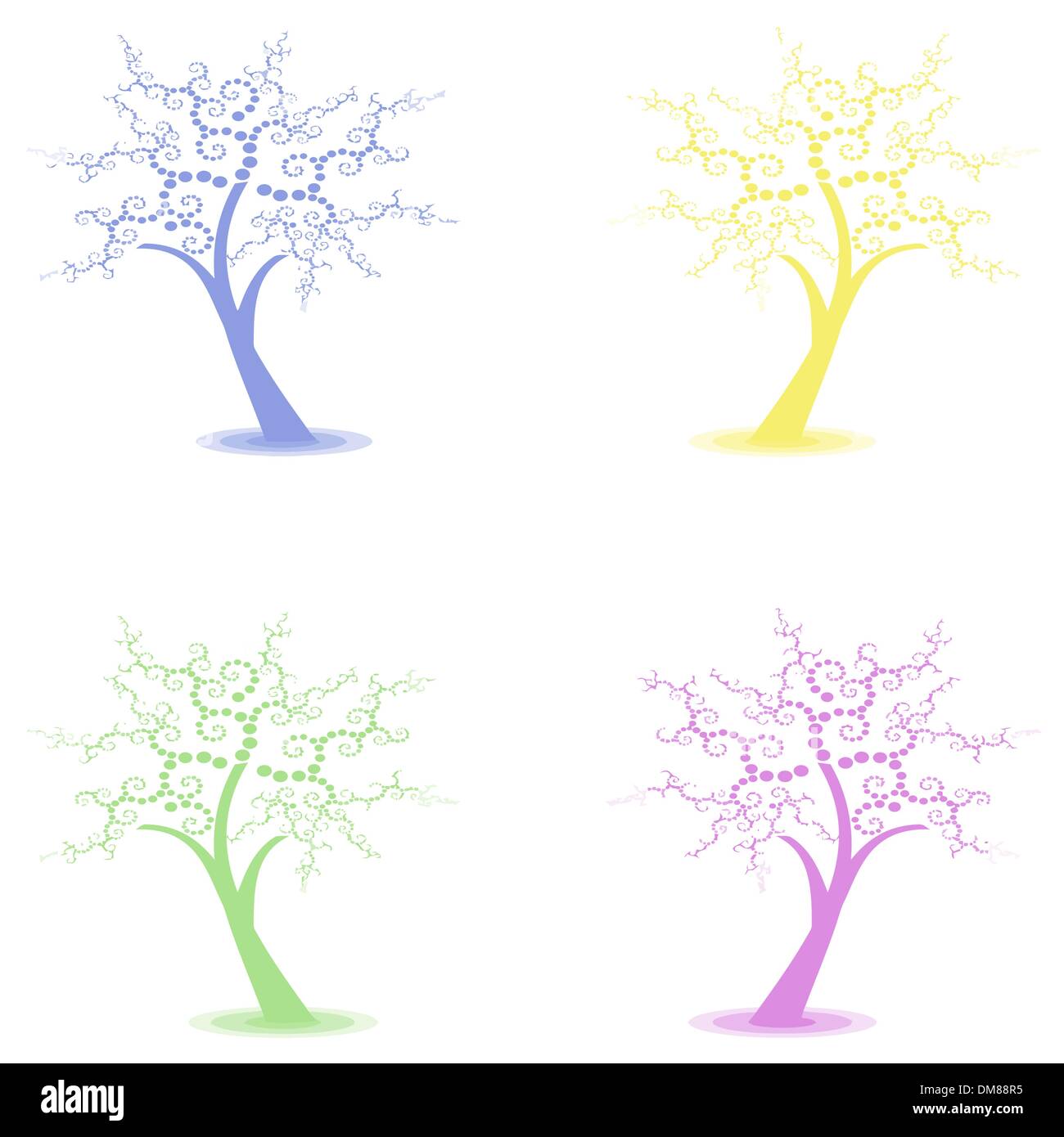 Drawing trees yellow background Cut Out Stock Images & Pictures - Alamy