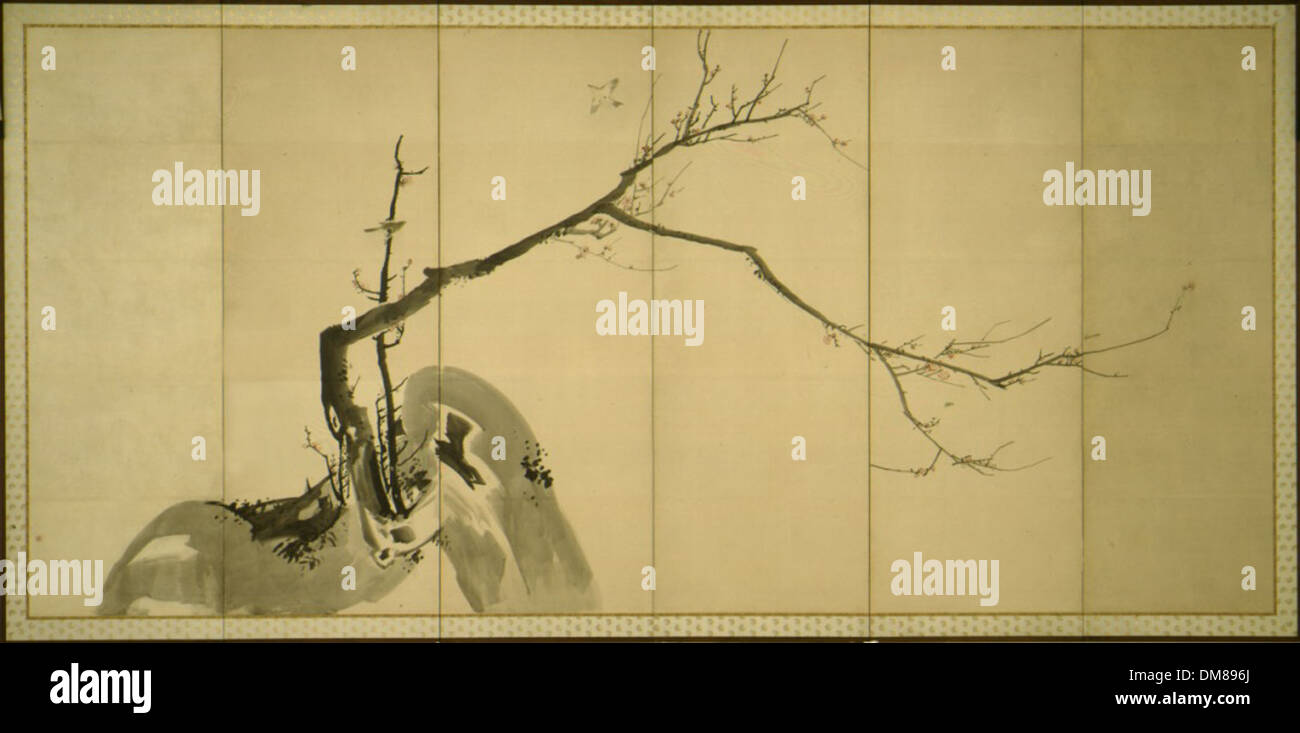 This artwork, depicting plum trees, is part of a collection exploring ...