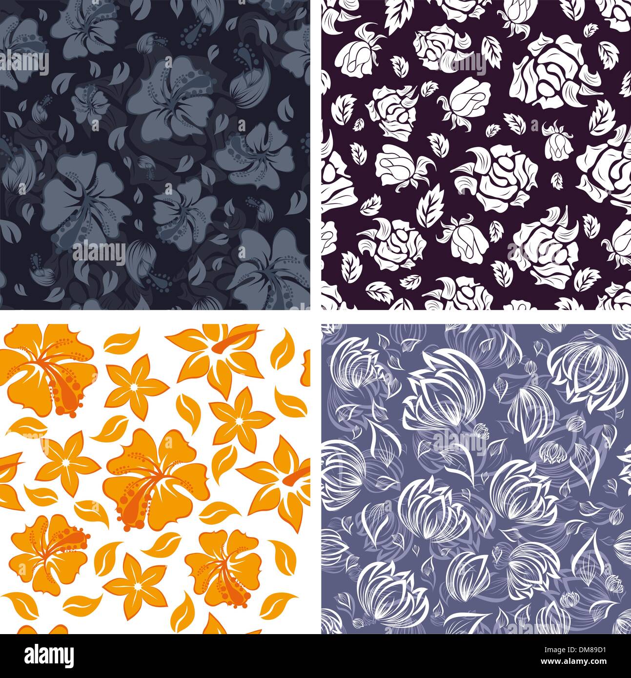 seamless floral backgrounds set Stock Vector Image & Art - Alamy