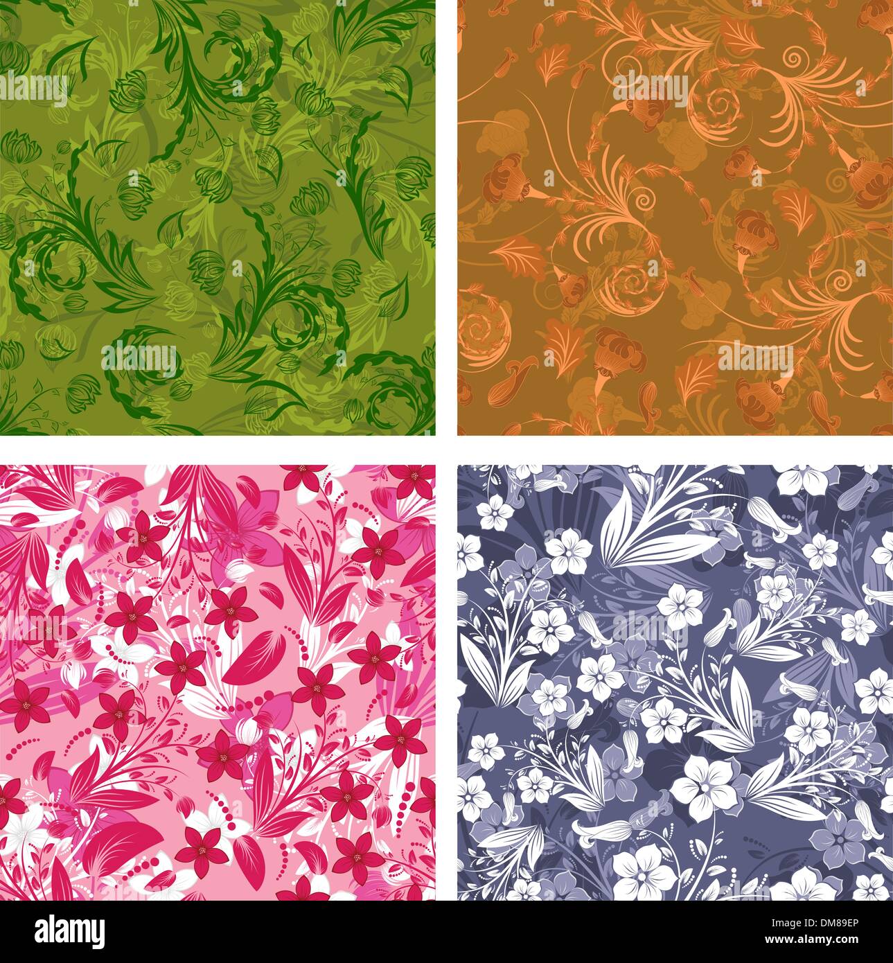 seamless floral backgrounds set Stock Vector Image & Art - Alamy