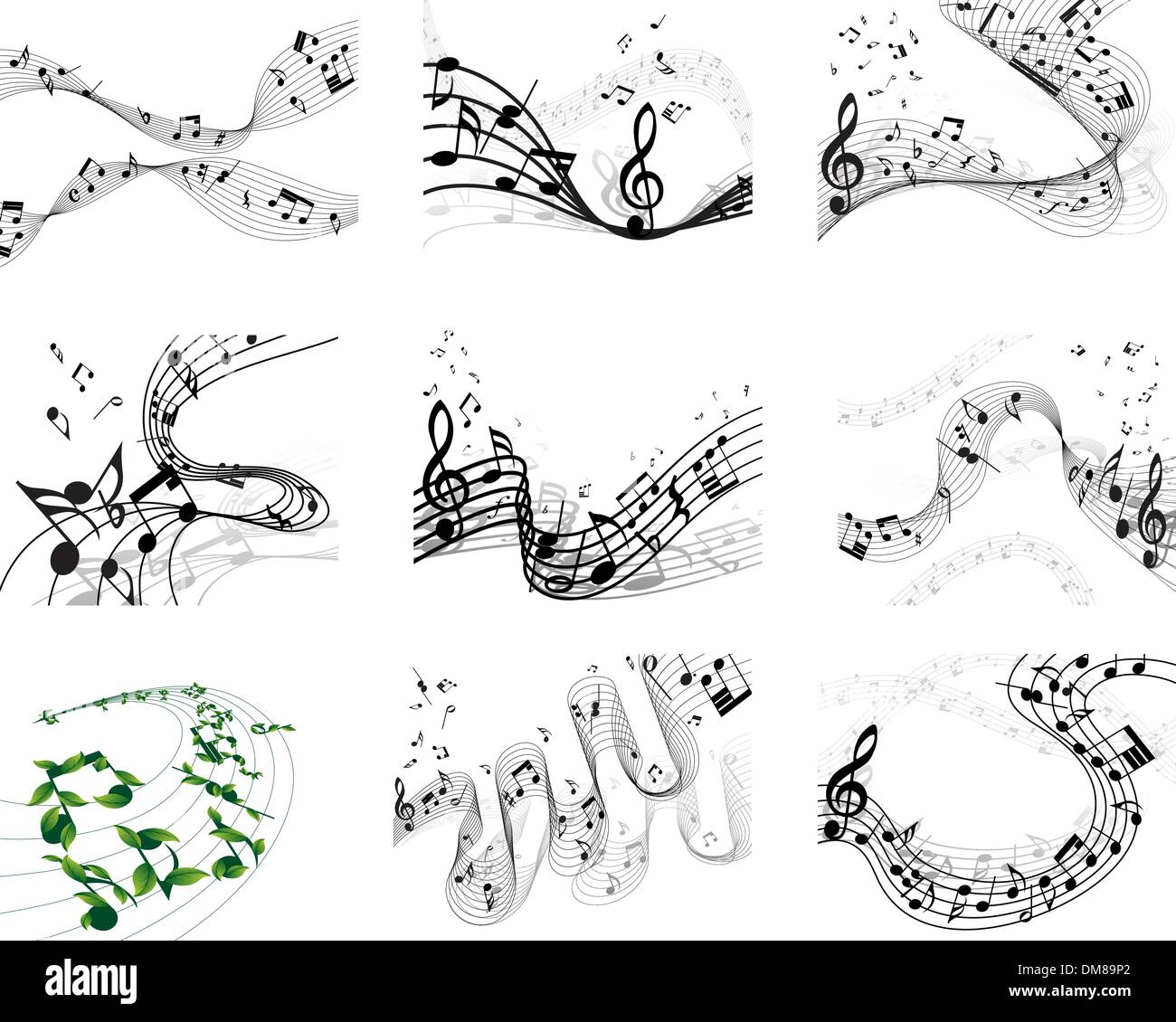 Vector illustration swirls musical notes hi-res stock photography and ...