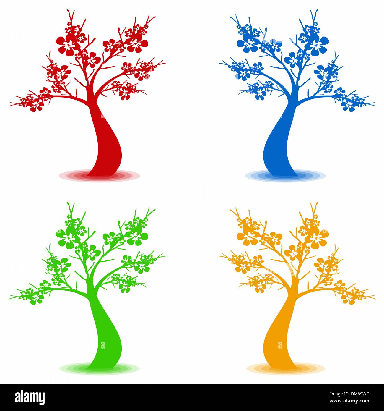 Green trees growing on Stock Vector Images - Alamy